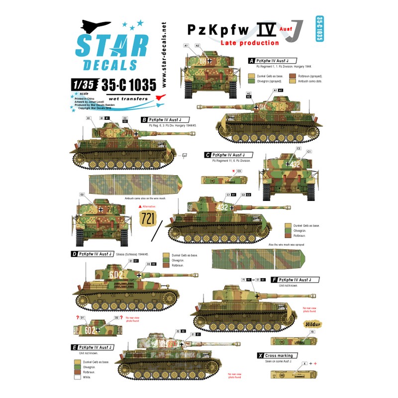 SRD-35-C1035 Star-Decals 35-C1035 PzKpfw IV Ausf J. Late production. 1/35