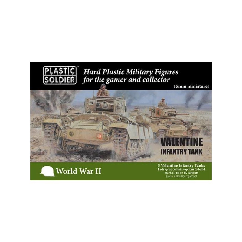 PSC-V15034 15mm British/Soviet Valentine Infantry Tank (5 per scatola)